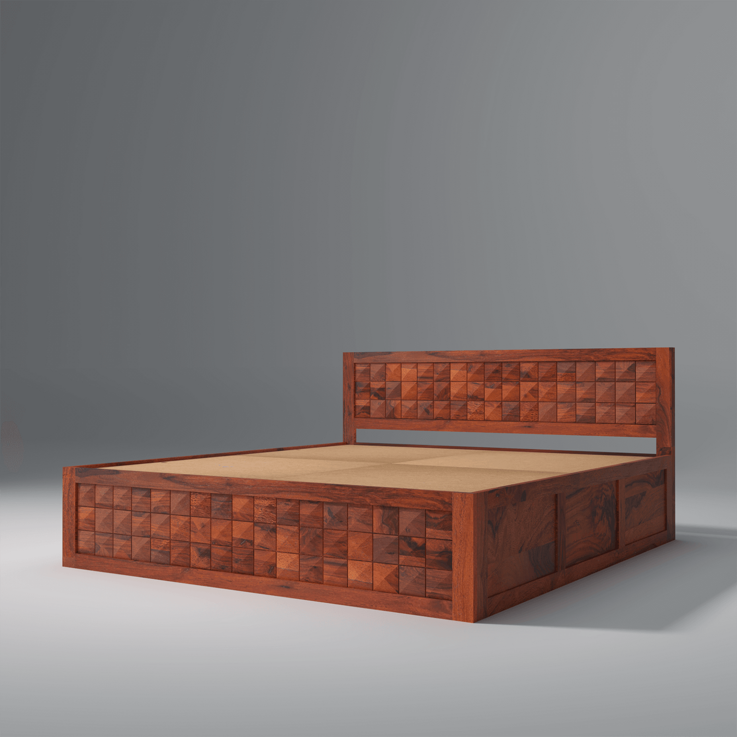 Buy Sheesham Solid Wood pluto Bed with Storage Online in India ...