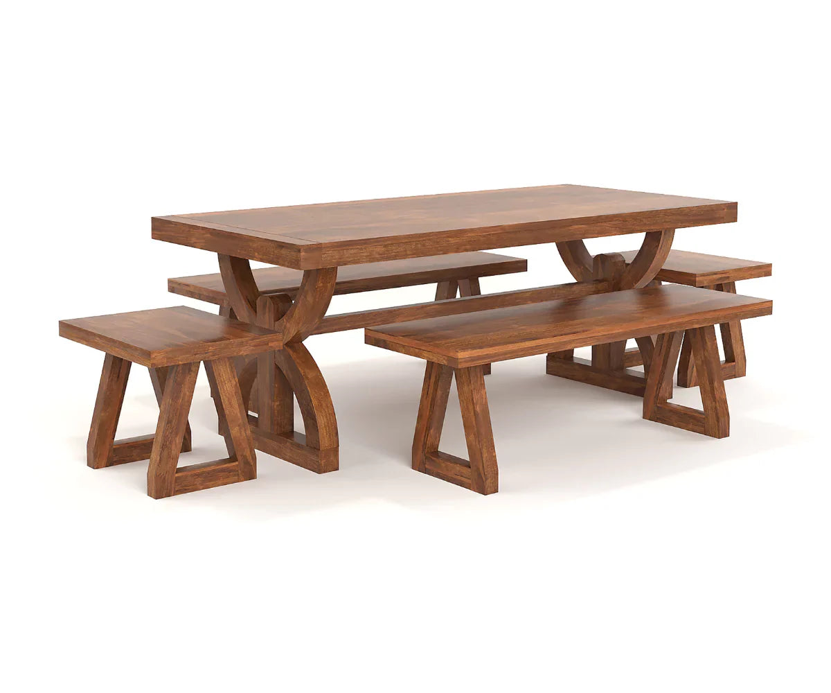 Nexlan Dining Table with Bench Set
